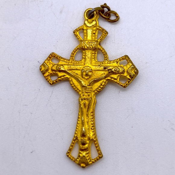 Jewelry | Gold Tone Cross Pendant Inri | Poshmark